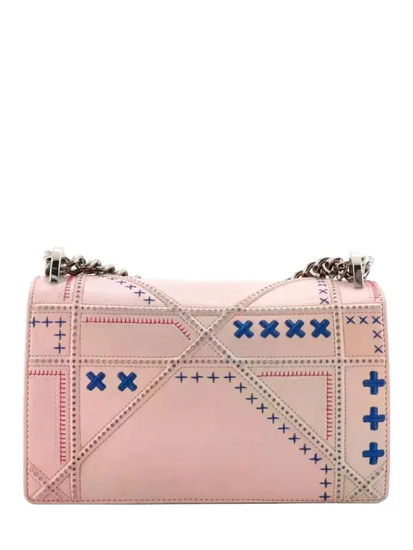 Dior Diorama Flap Bag Embroidered Leather Small Crossbody Bag - Blue