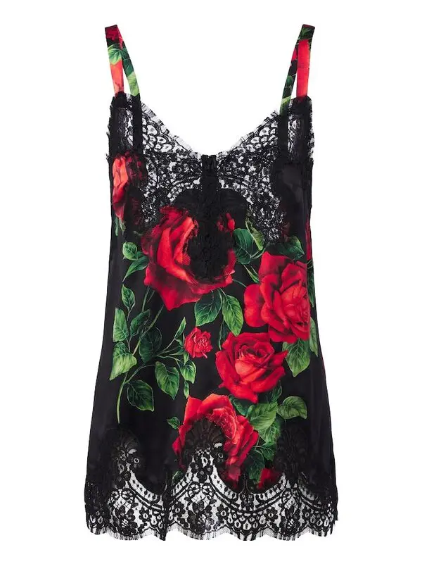Dolce & Gabbana Floral Silk And Cotton-blend Camisole - Multicoloured