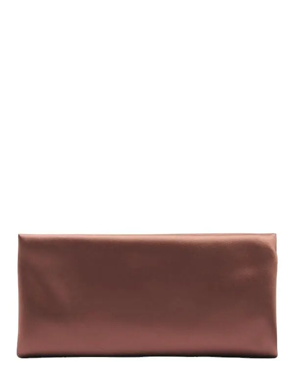 Saint Laurent Evening Satin Clutch - Brown