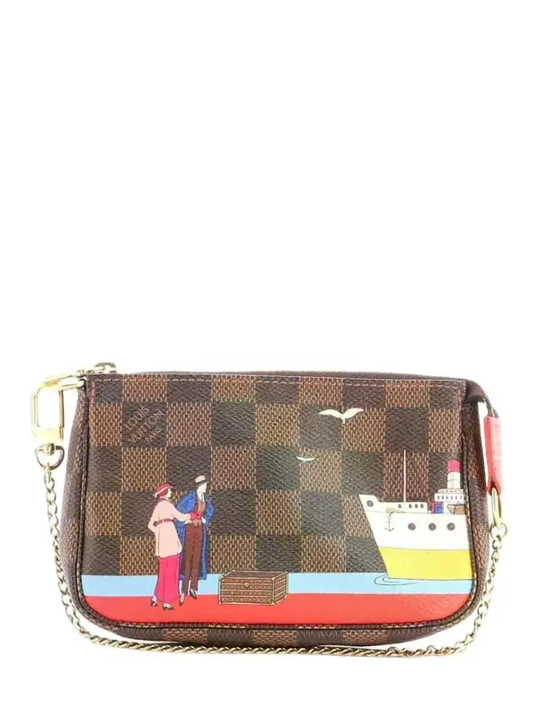 LOUIS VUITTON Pochette Accessoires Limited Edition Damier Mini Clutch Bag - Brown