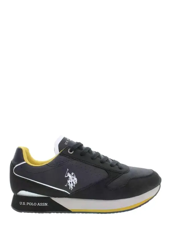 U.s. Polo Assn. Logo-embroidered Panelled Sneakers - Black