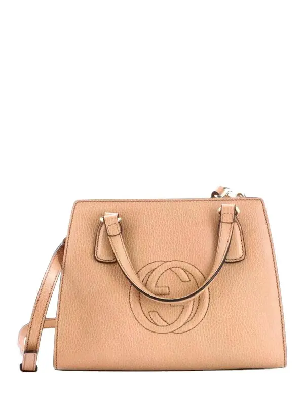 Gucci Soho Convertible Top Handle Leather Small Satchel - Brown