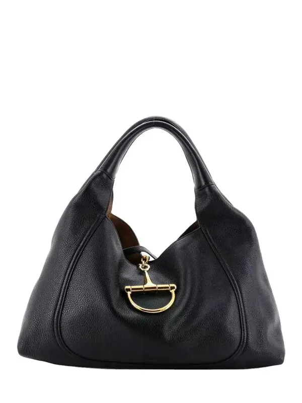 Gucci Softbit Leather Maxi Hobo Bag - Black