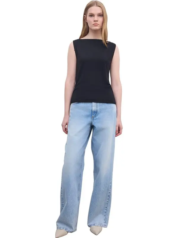 HOUSE OF DAGMAR Square Neck Top - Black