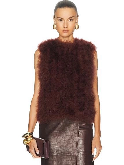 YVES SALOMON Feather Vest - Sequoia