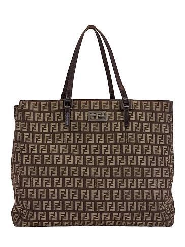 Fendi Zucchino Tote Bag - Brown