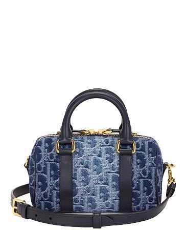 Dior Oblique Nano Groove Convertible Bowling Bag - Blue