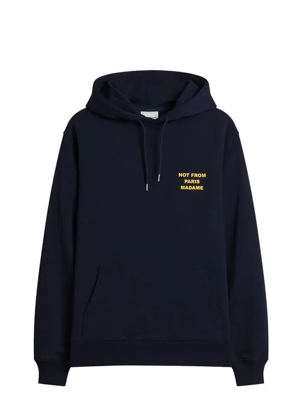 Drole De Monsieur Bold Slogan Hoodie - Navy