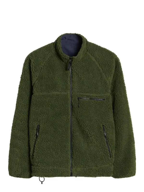 Gramicci Reversible Sherpa Fleece Jacket - Olive/navy