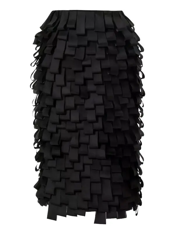 Carolina Herrera Loop-embroidered Organza Midi Skirt - Black