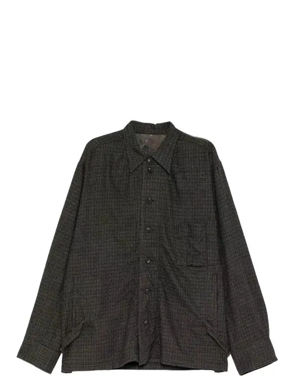 ZIGGY CHEN Checked Wool Shirt - Grey