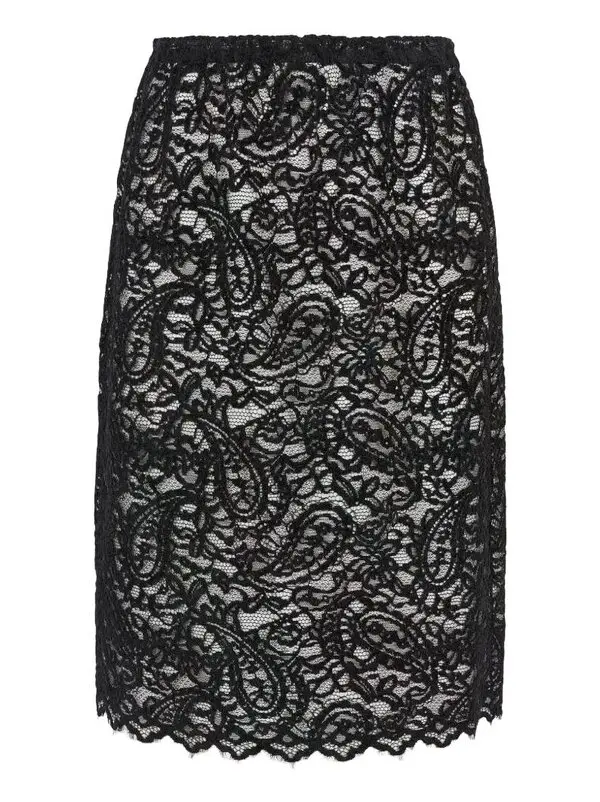 JNBY Lace-embroidery Midi Skirt - Black