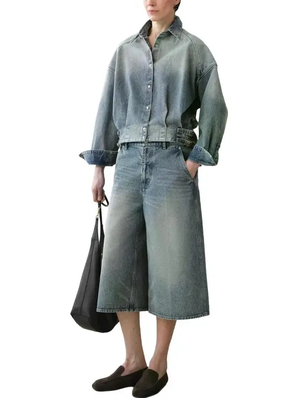 LESS Belted Wide-leg Jeans - Blue