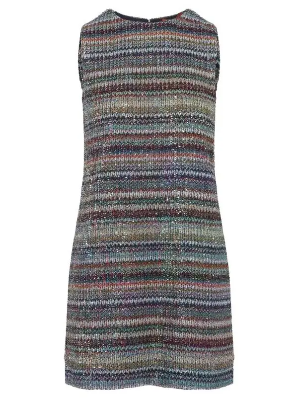 Missoni Sequin-embellished Zigzag-knit Mini Dress - Blue