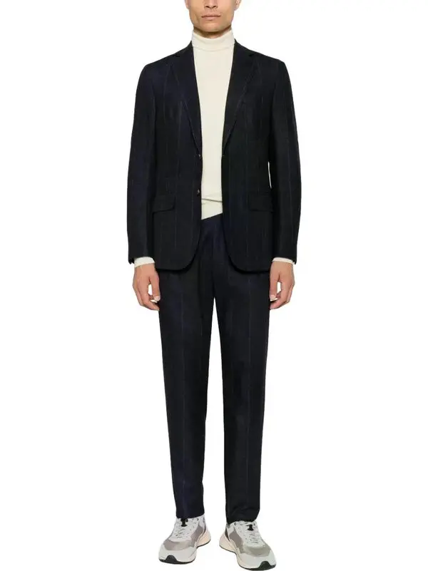 Eleventy Single-breasted Pinstripe Suit - Blue