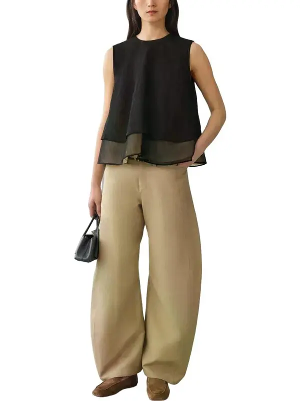 LESS Double-layer Blouse - Black