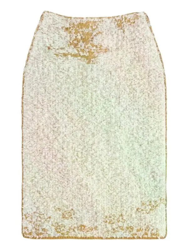 MAISON MARGIELA Acid-knit Straight Midi Skirt - Neutrals