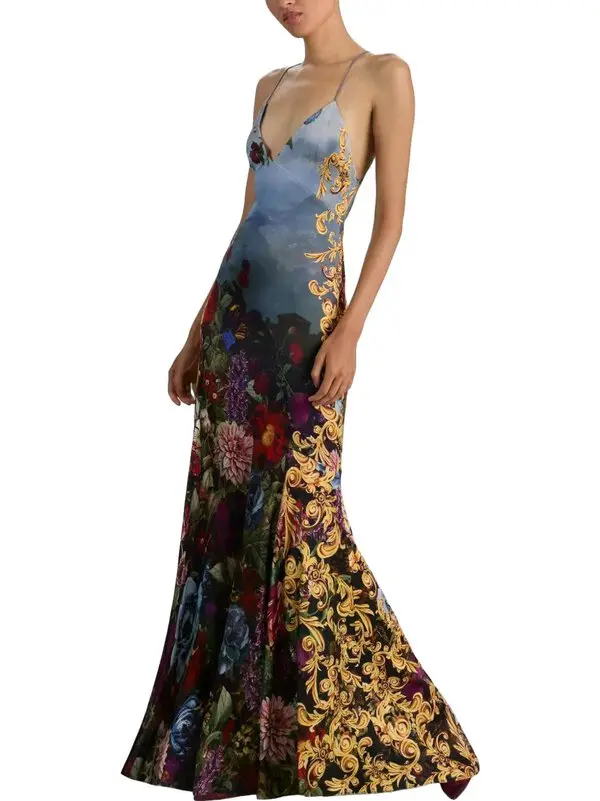 Alice + Olivia Milta Floral-print Maxi Dress - Blue