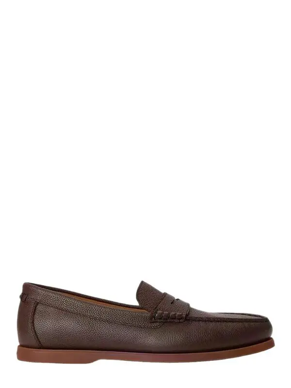 Polo Ralph Lauren Grain-texture Penny Loafers - Brown