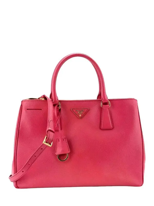 Prada Double Zip Lux Saffiano Leather Medium Tote Bag - Pink