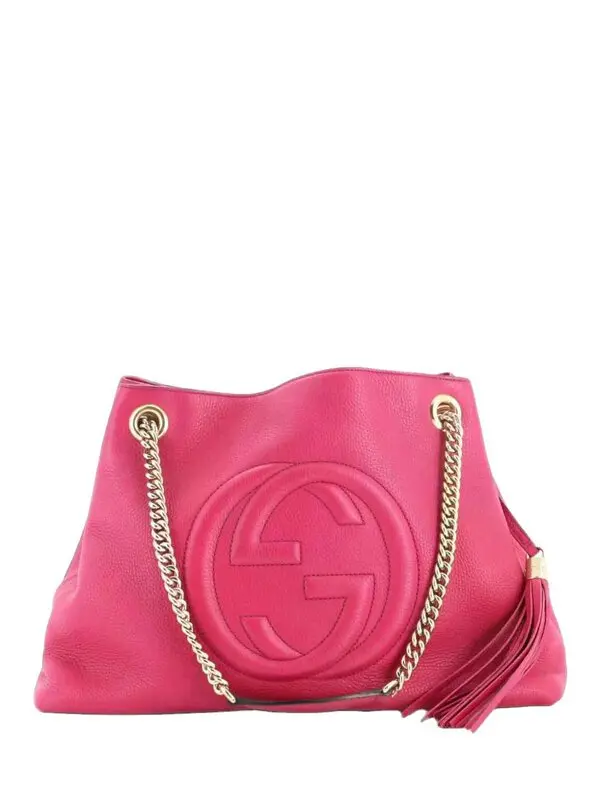 Gucci Soho Chain Strap Leather Medium Shoulder Bag - Pink