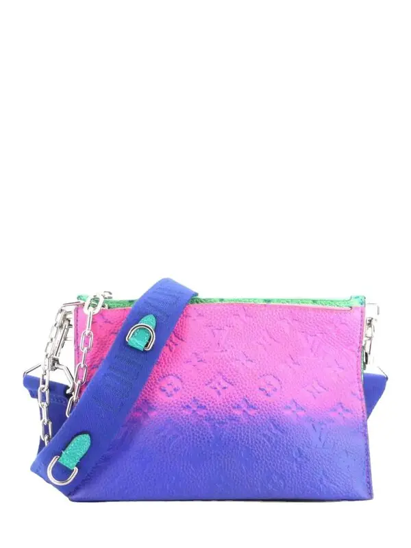 LOUIS VUITTON Trio Pouch Messenger Bag Limited Edition Illusion Monogram Taurillon Leather Crossbody Bag - Multicolour