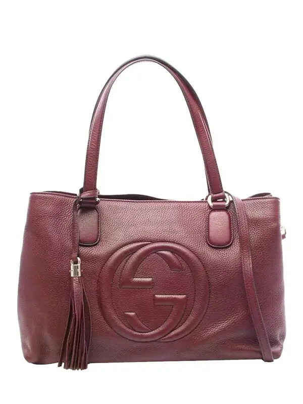 Gucci 2000-2015 Medium Leather Soho Working Satchel - Red
