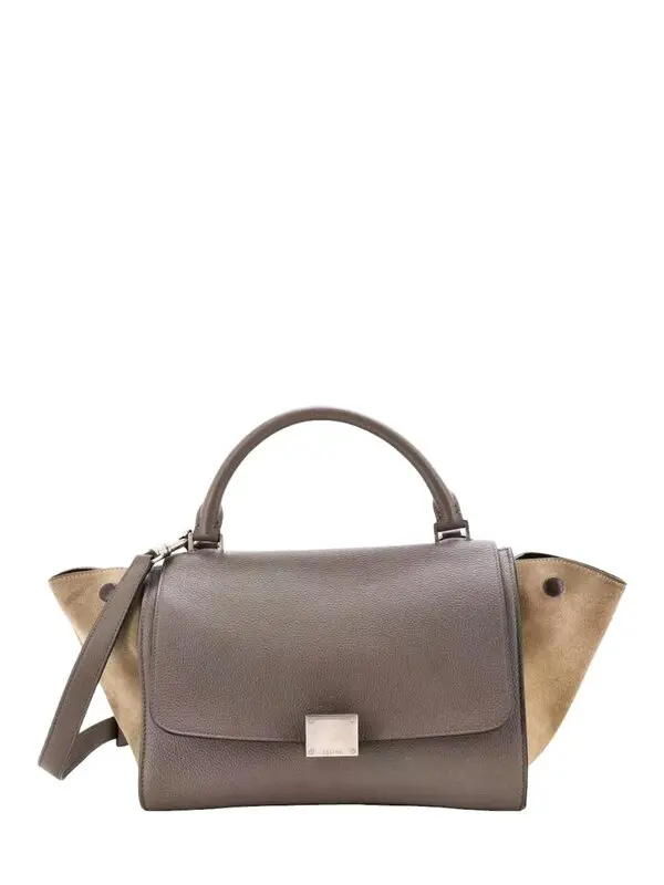 Celine Trapeze Bag Leather Small Satchel - Brown