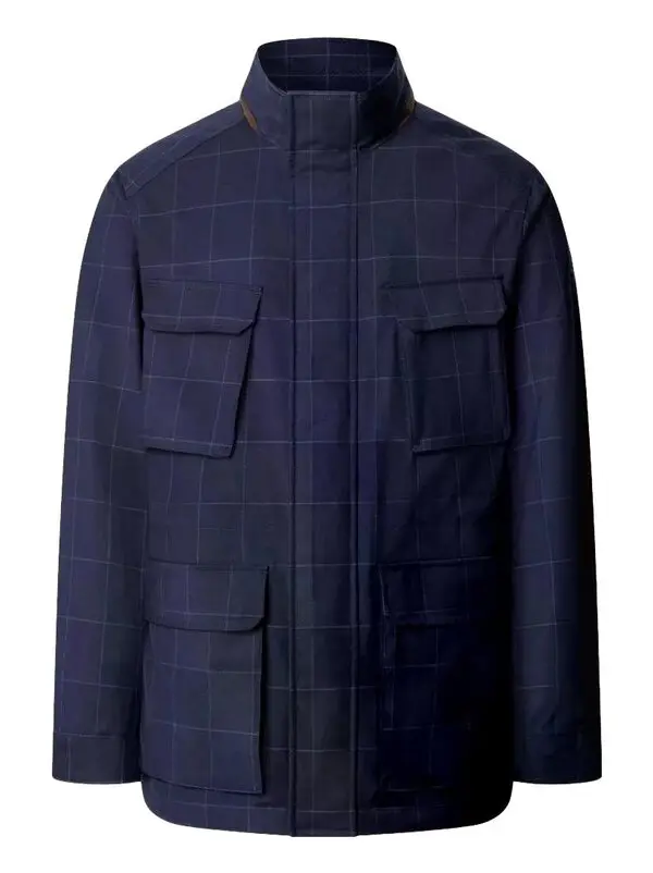 HACKETT  Velo-speed Windowpane-check Jacket - Blue