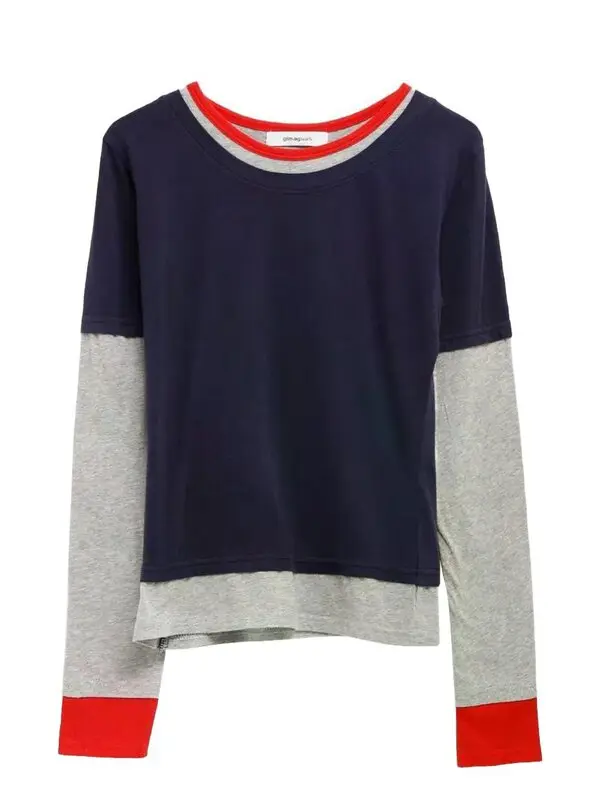 Gimaguas Layered-design Long-sleeve T-shirt - Blue