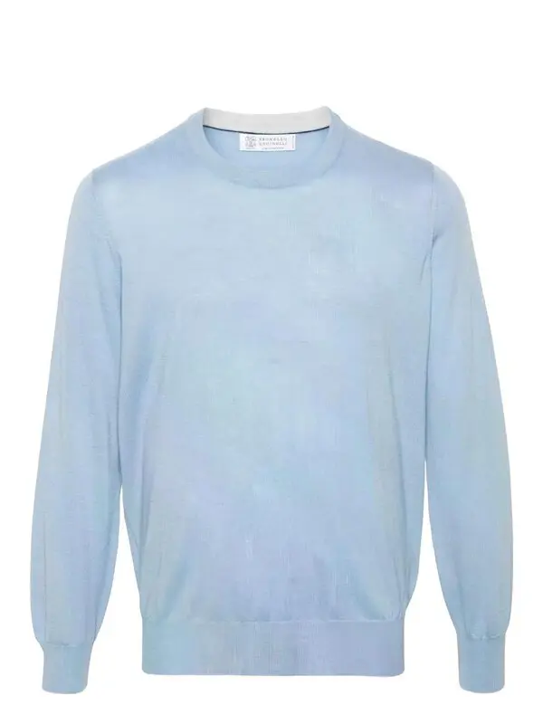 Brunello Cucinelli Crew-neck Fine-knit Jumper - Blue