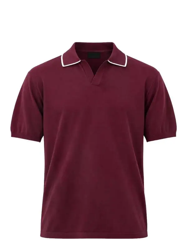 MC2 SAINT BARTH Sloan Contrast-trim Polo-collar T-shirt - Red