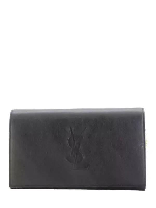Saint Laurent Belle De Jour Chain Wallet Leather Small Clutch Bag - Black