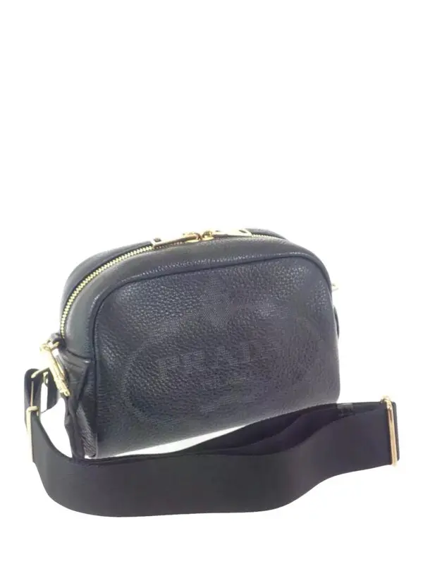Prada 2013-2026 Vitello Daino Perforated Logo Camera Bag Crossbody Bag - Black