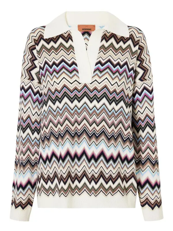 Missoni Striped Knitted Polo Sweater - Multi