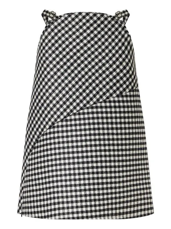 JEAN PAUL GAULTIER Checked Wool-blend Midi Skirt - Multi