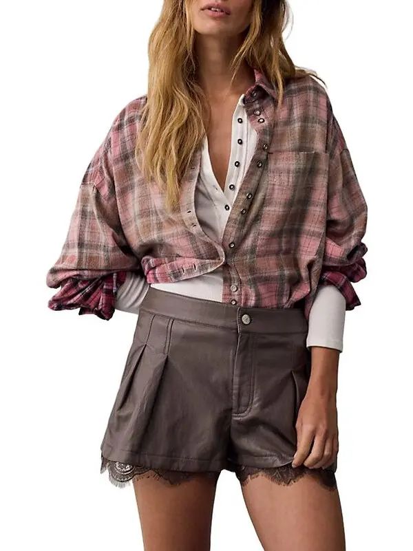 Free People After Dark Vegan Leather Shorts At - Castlegate