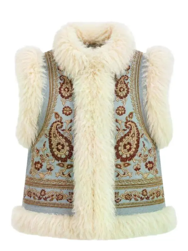 Antik Batik Pauline Embroidered Shearling Jacket - Neutrals