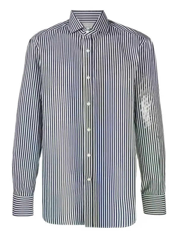 Brunello Cucinelli Striped Cotton Shirt - Blue