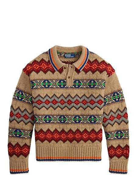 Polo Ralph Lauren Patterned Wool Knitted Jumper - Tan Multi