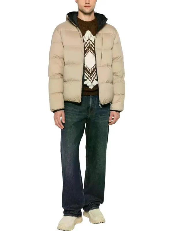 Moncler Logo-patch Padded Jacket - Neutrals