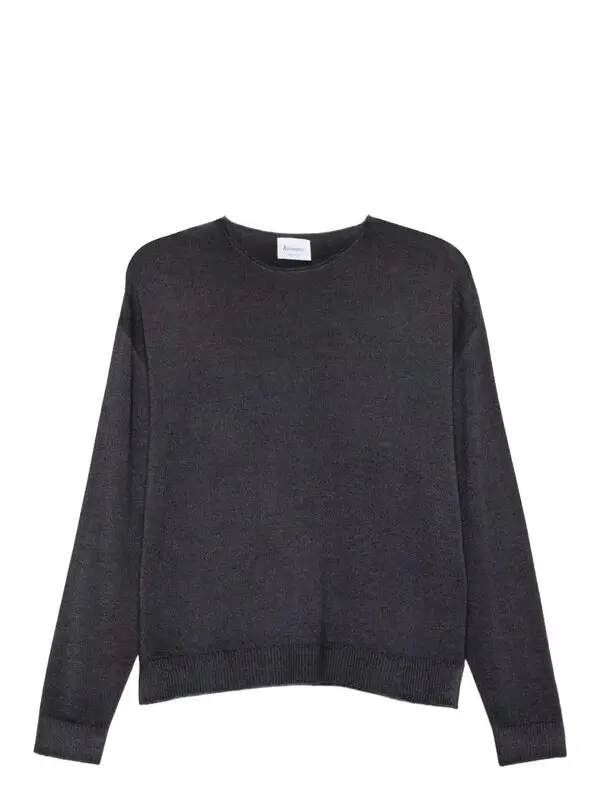 AROVESCIO Fine-knit Drop-shoulder Top - Grey