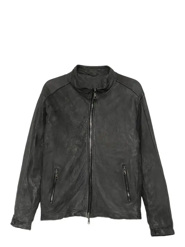 GIORGIO BRATO Zip-up Leather Jacket - Black