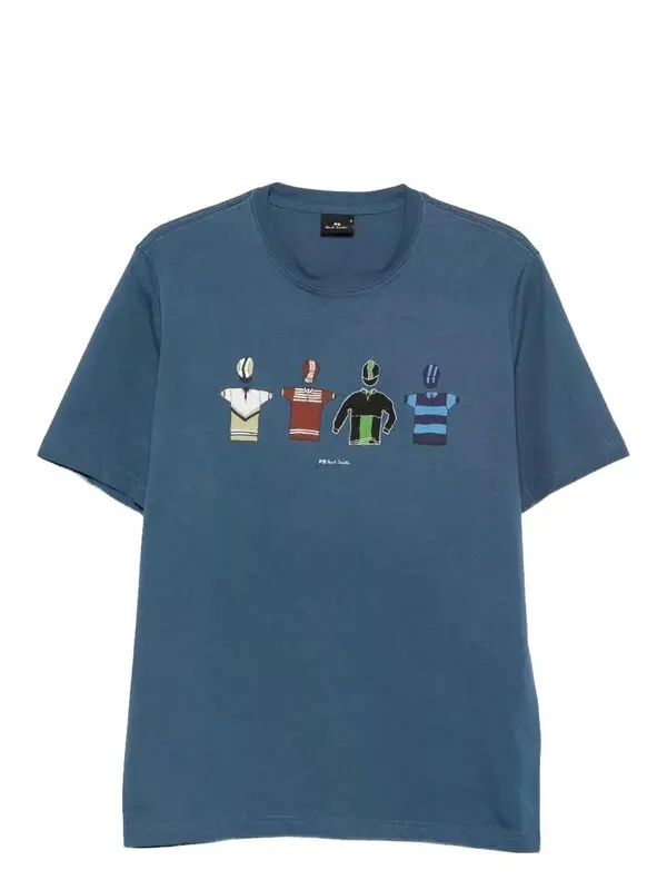 Paul Smith Graphic-print Organic-cotton T-shirt - Blue