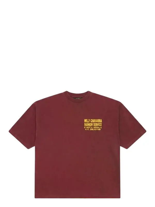 WILLY CHAVARRIA Logo-print Cotton T-shirt - Red