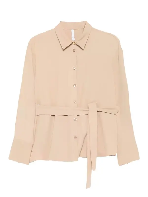 Imperial Belted Button-down Shirt - Neutrals