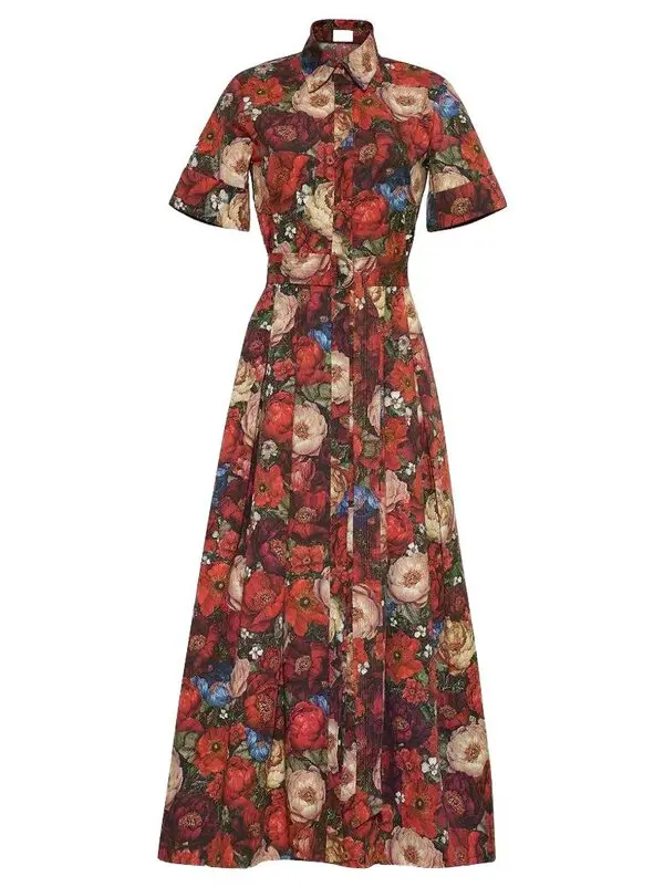 Adam Lippes Leighton Floral-print Dress - Red
