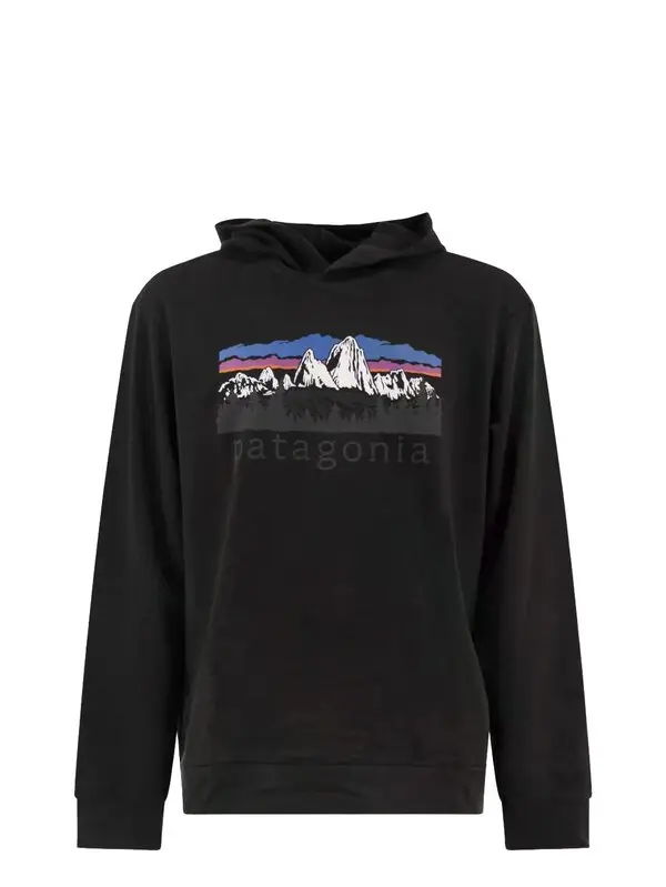 Patagonia Fitz Roy Foothills Graphic-print Cotton Hoodie - Black