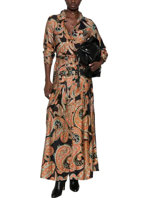 CONNOR&BLAKE Selina Paisley-print Maxi Dress - Black