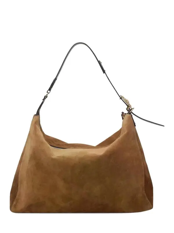 Etro Large Rosette Suede Shoulder Bag - Brown